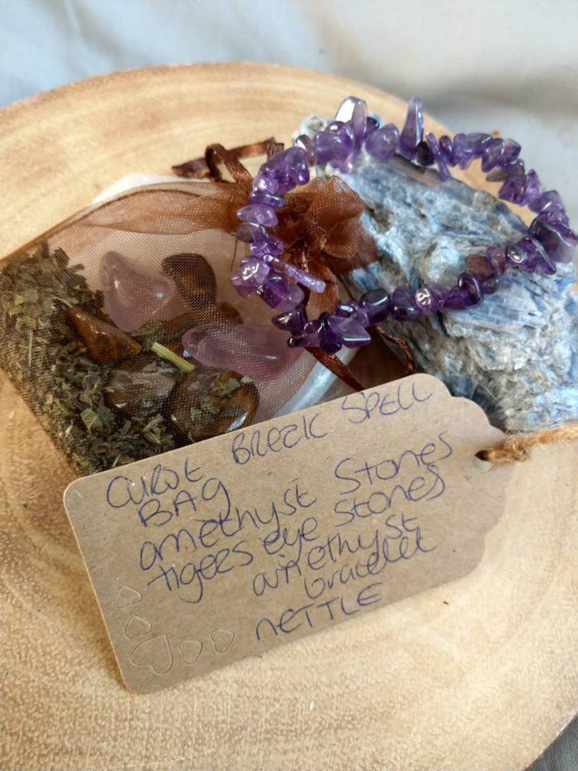 Break That Curse Spell Bag With Amethyst Tigers Eye - Etsy UK