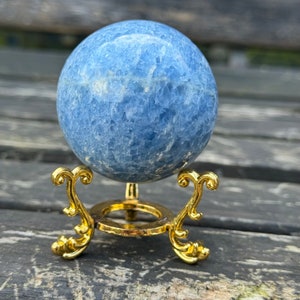 Blue Calcite Sphere Crystal Ball Home Decor Calming Energy Stone - Etsy