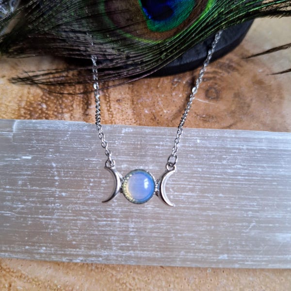 Triple Moon Necklace - Etsy UK