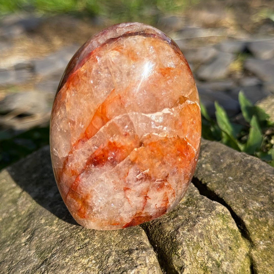 Hematoid Fire Quartz Freeform Natural Crystal Home Decoration 200g - Etsy