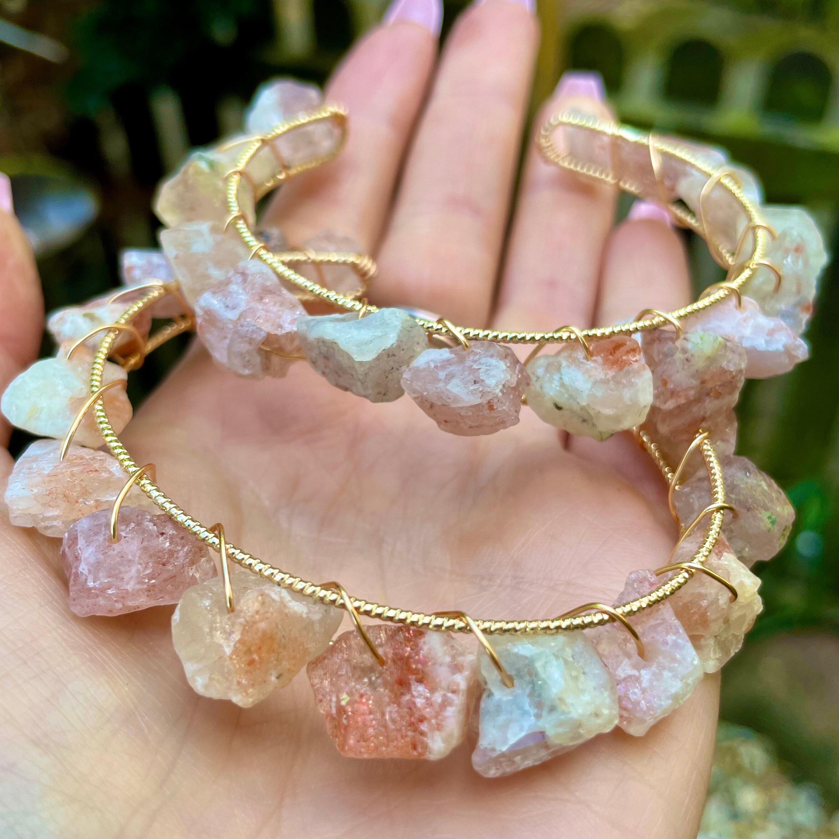 Sunstone Cuff Bracelet Raw Stone Crystal Healing Natural - Etsy