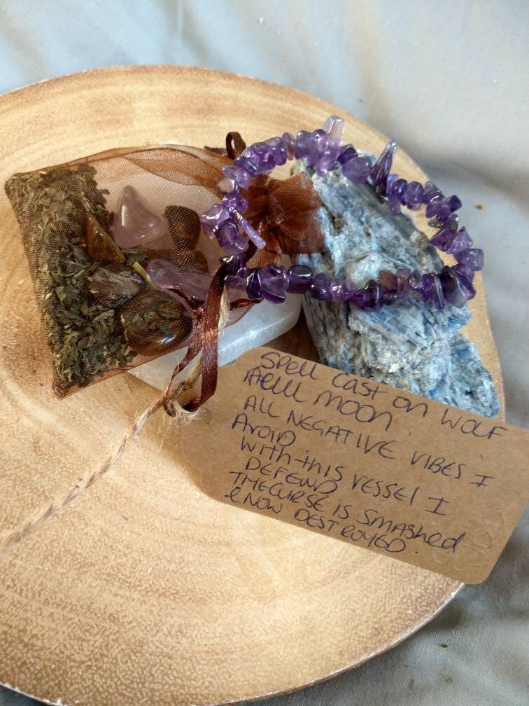 Break That Curse Spell Bag With Amethyst Tigers Eye - Etsy UK