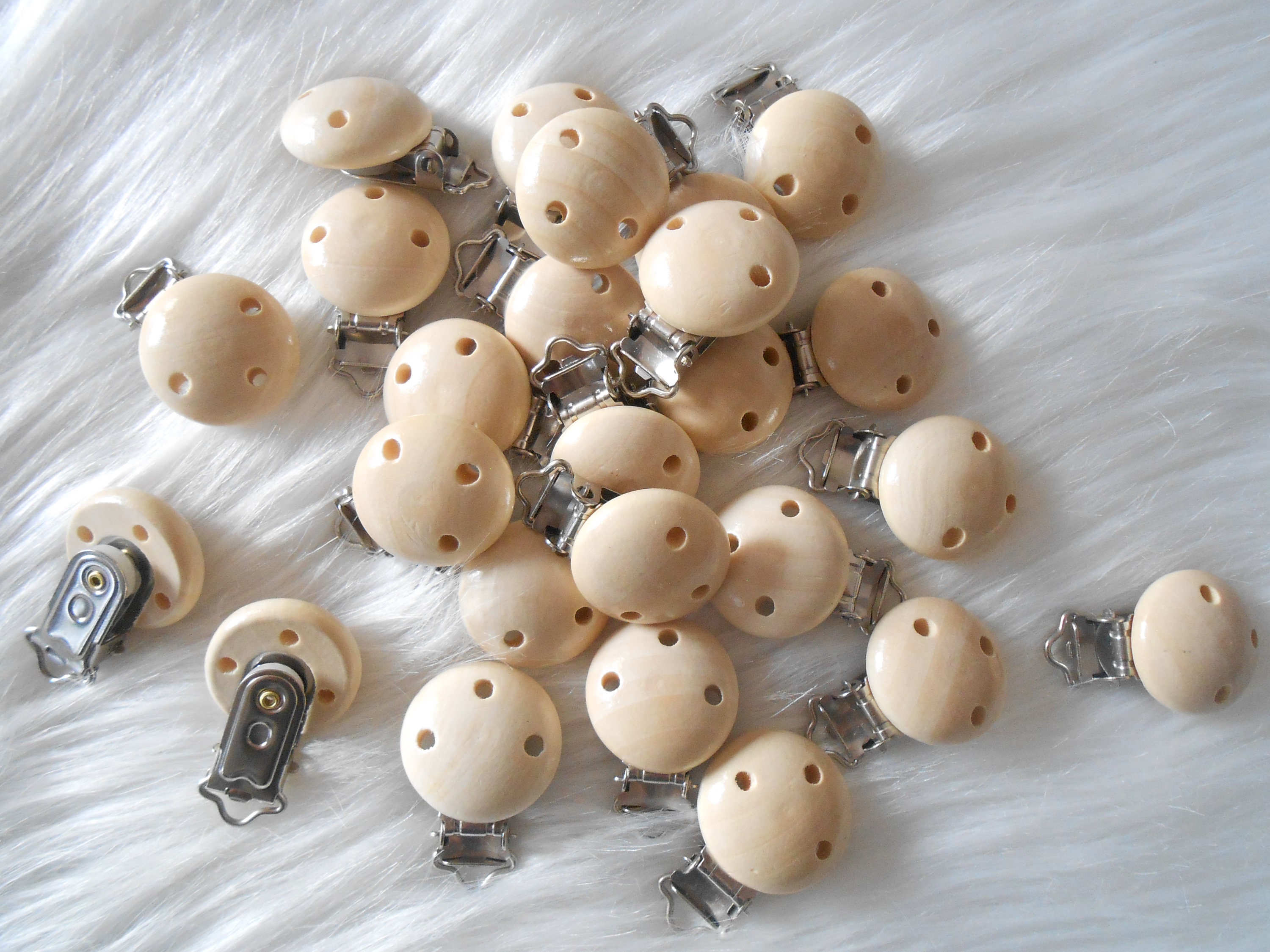 Clip rond en bois naturel 30MM /vendu à l'unité - Etsy.de