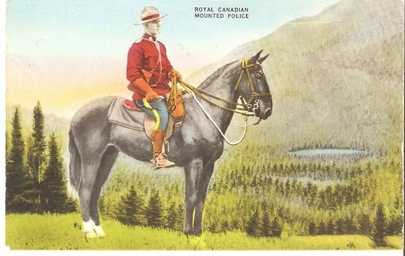 Vintage Royal Canadian Mounted Police Postcard Memorabilia Collectibles ...