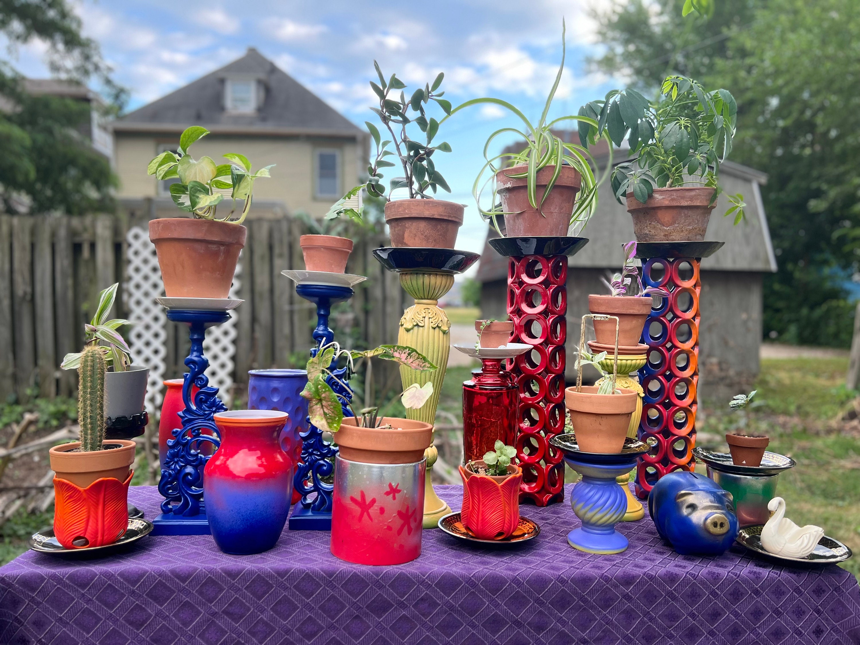 Maximalist Upcycled Plant Stands - Etsy