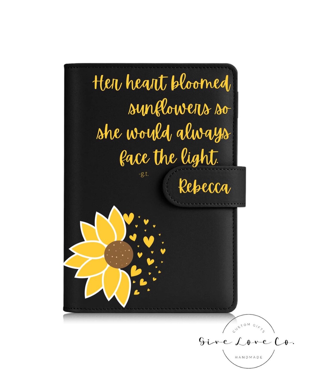 Sunflower Binder, A6 Binder, Sunflower Planner, Budget Binder, Black ...