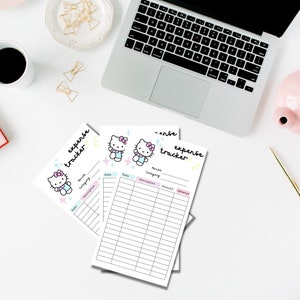Printable Expense Tracker, Kawaii Character Budget Tracker, Kawaii ...