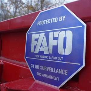 Protected by FAFO Metal Sign - Etsy