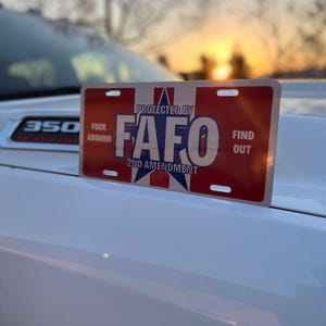 Limited Edition: FAFO License Plate - 100% Made in the USA! - Etsy