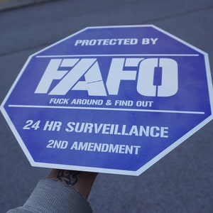 Protected by FAFO Metal Sign - Etsy