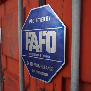 Protected by FAFO Metal Sign - Etsy