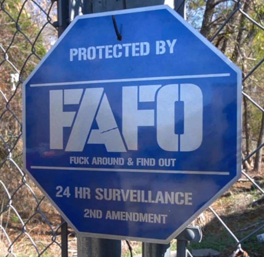 Protected by FAFO Metal Sign - Etsy
