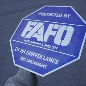 Protected by FAFO Metal Sign - Etsy