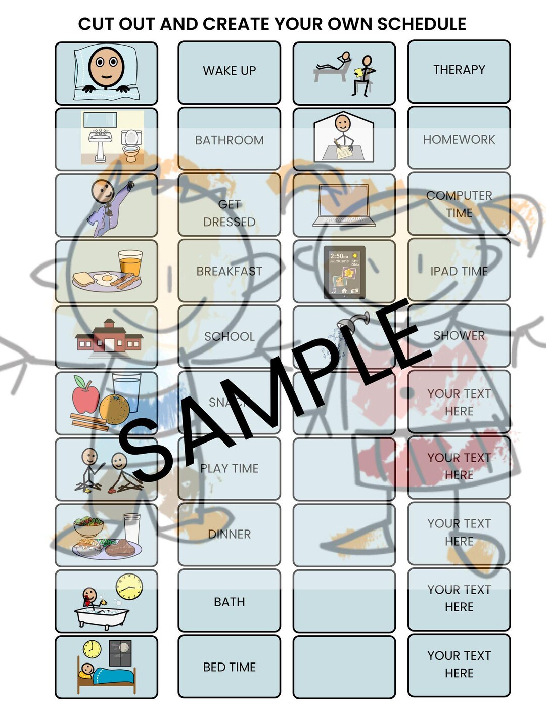 Editable Visual Daily Schedule for Kids - Etsy