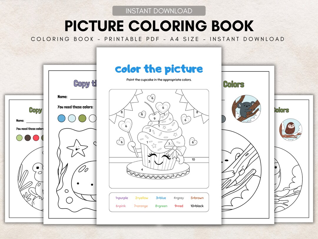 Printable Color the Picture Worksheet Creative & Educational Fun - Etsy