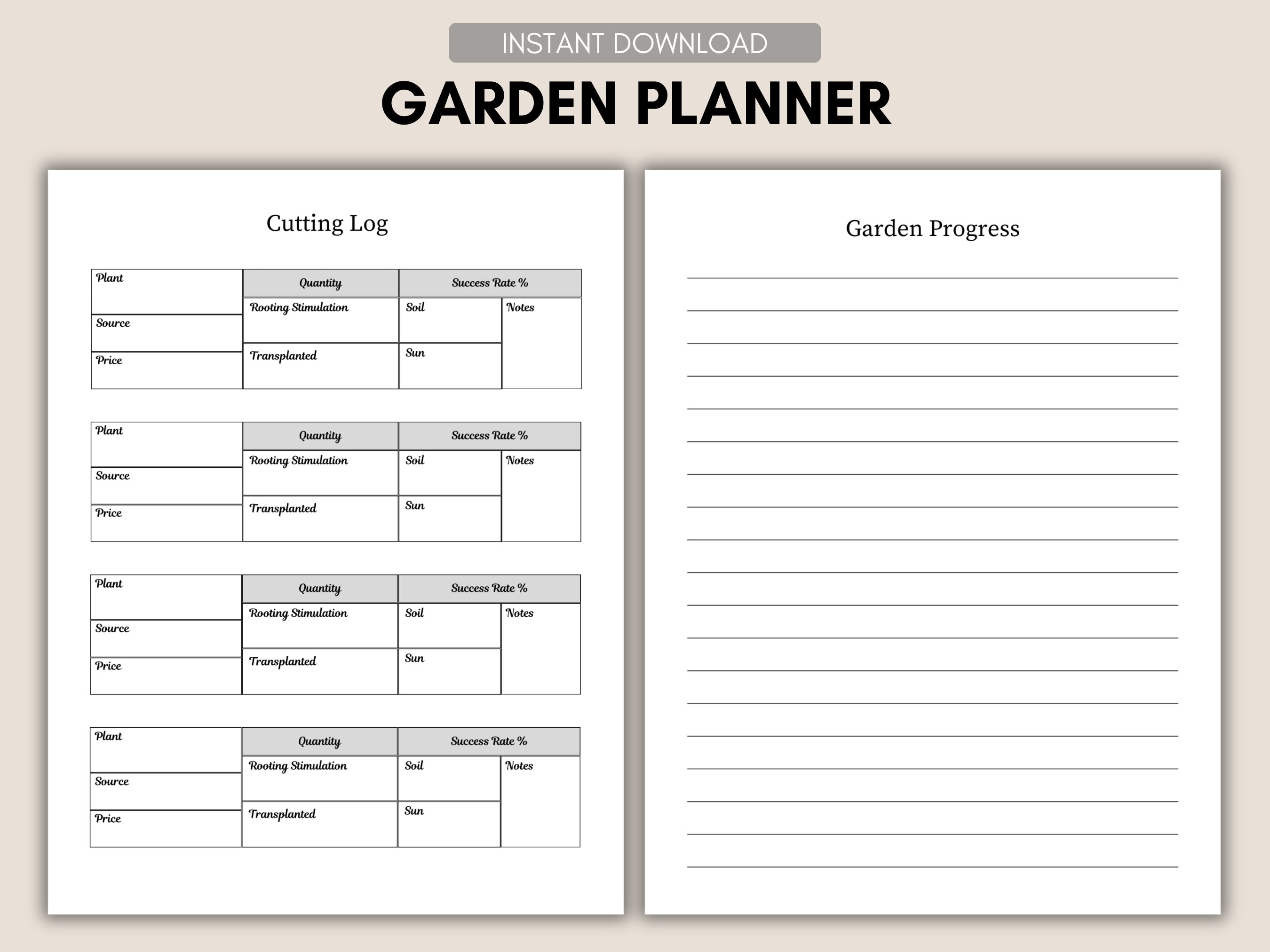 Garden Planner Printable, Gardening Log, Garden Journal, Gardening ...
