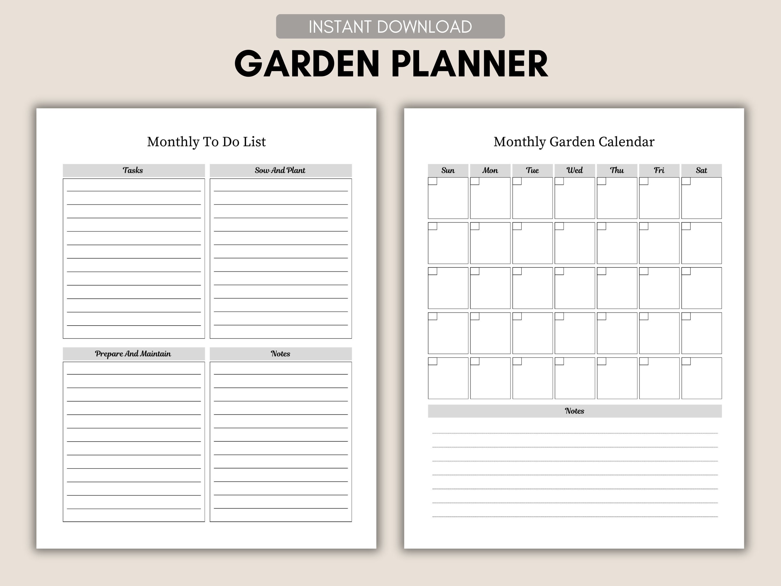 Garden Planner Printable, Gardening Log, Garden Journal, Gardening ...