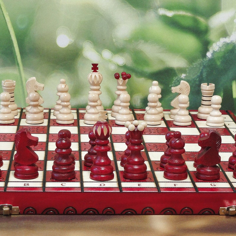 Red Chess Board - Etsy
