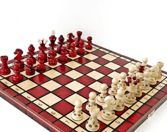 Red Chess Board - Etsy