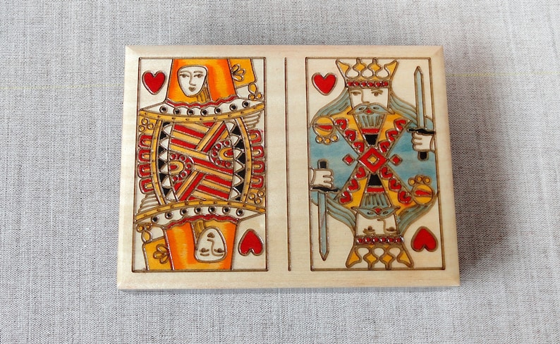 Wooden Playing Card Box for 2 decks of playing cards | Etsy