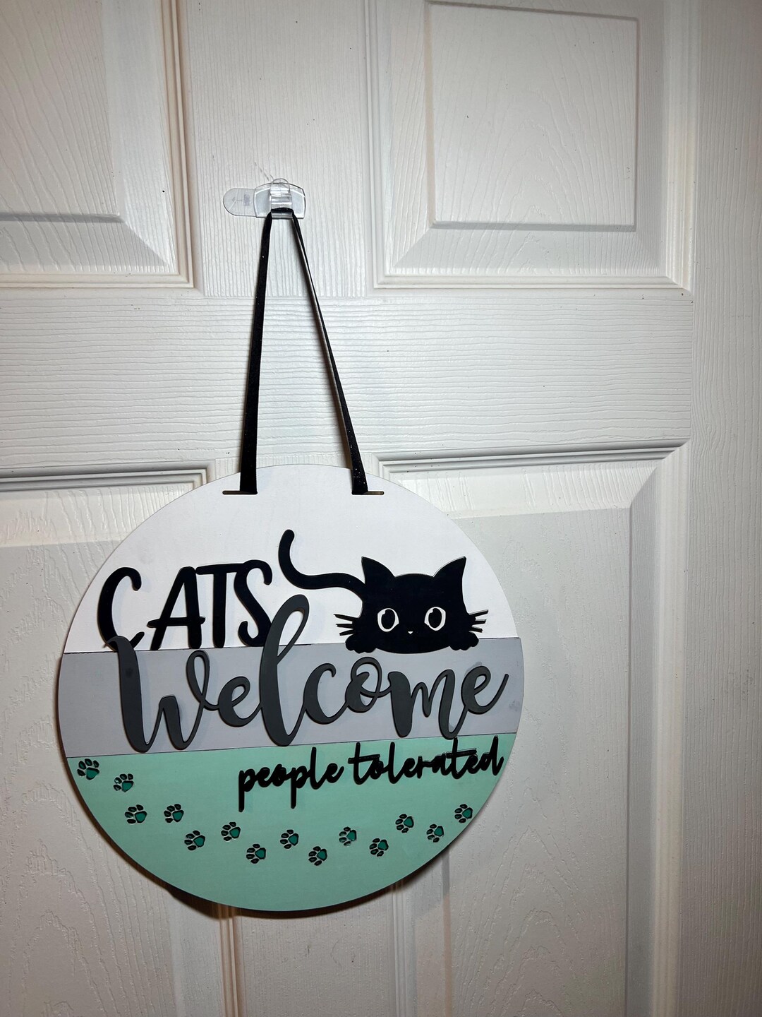 Cats Welcome People Tolerated Door Sign - Etsy