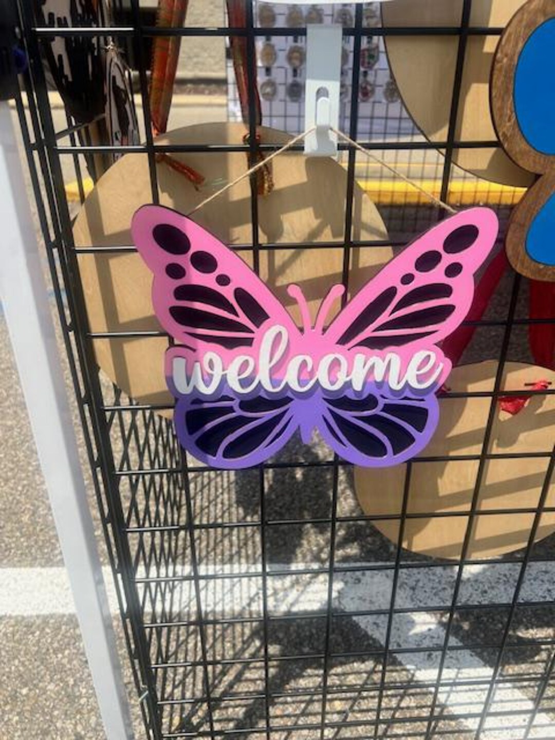 Welcome Butterfly Door Sign - Etsy