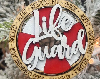 Personalized Lifeguard Christmas Ornament Female or Male - Pool or ...