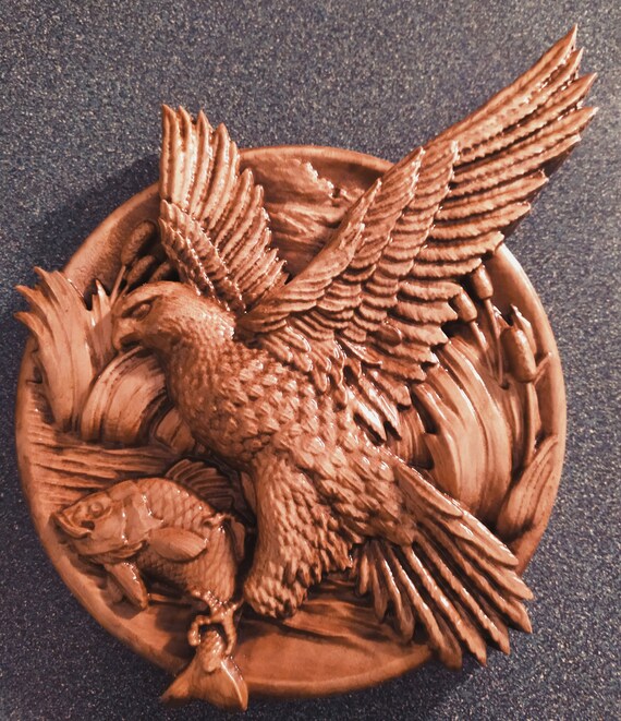 Falcon Wood Carving Wall Decor Wall Hanging Home | Etsy