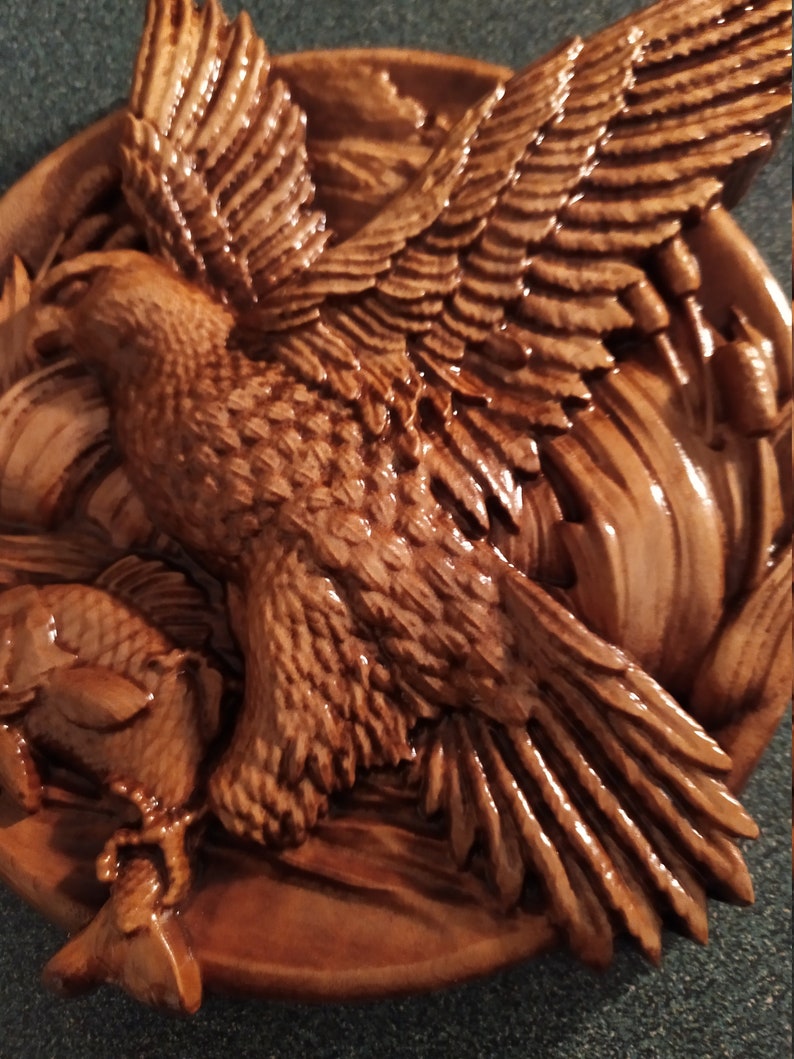 Falcon Wood Carving Wall Decor Wall Hanging Home | Etsy