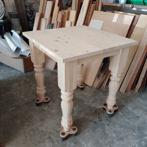 Pine Counter Height Chunky Leg Farmhouse Table Only - Etsy