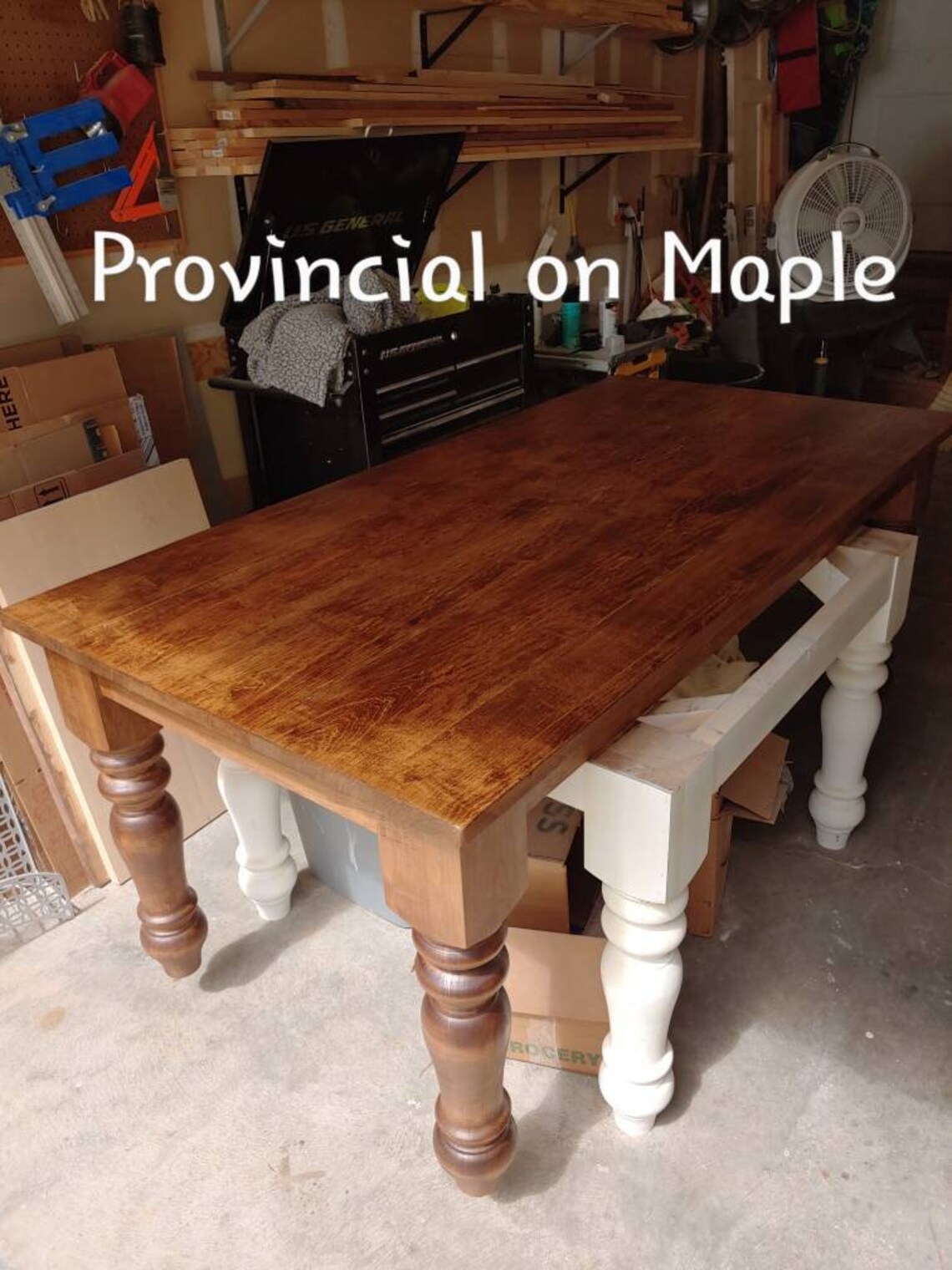 Maple Chunky Leg Farmhouse Table Solid Wood Handcrafted - Etsy