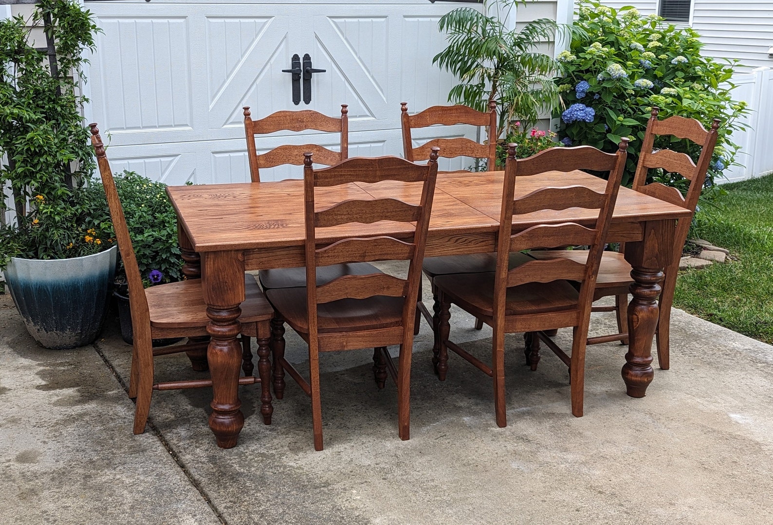 Expandable Farmhouse Dining Table, Solid Wood Table Chairs and Console ...