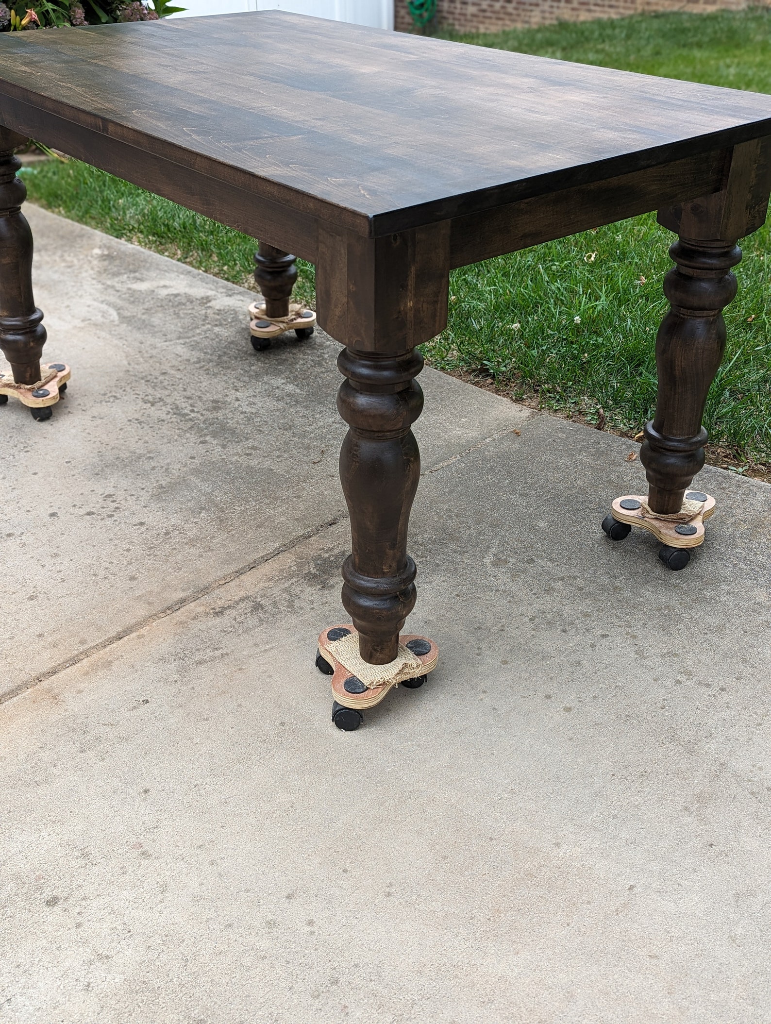 Maple Chunky Leg Farmhouse Table, Solid Wood, Handcrafted Family Dining ...