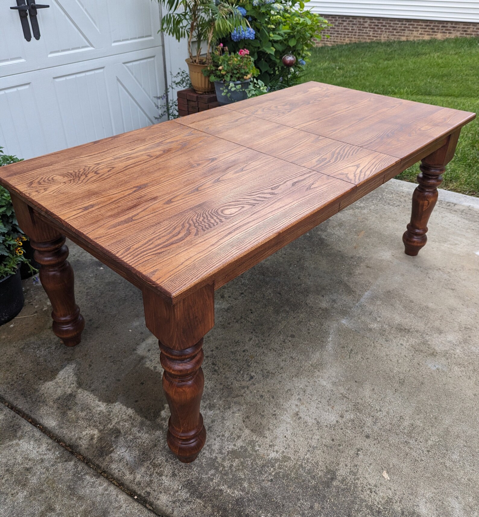 Expandable Farmhouse Dining Table, Solid Wood Table Chairs and Console ...