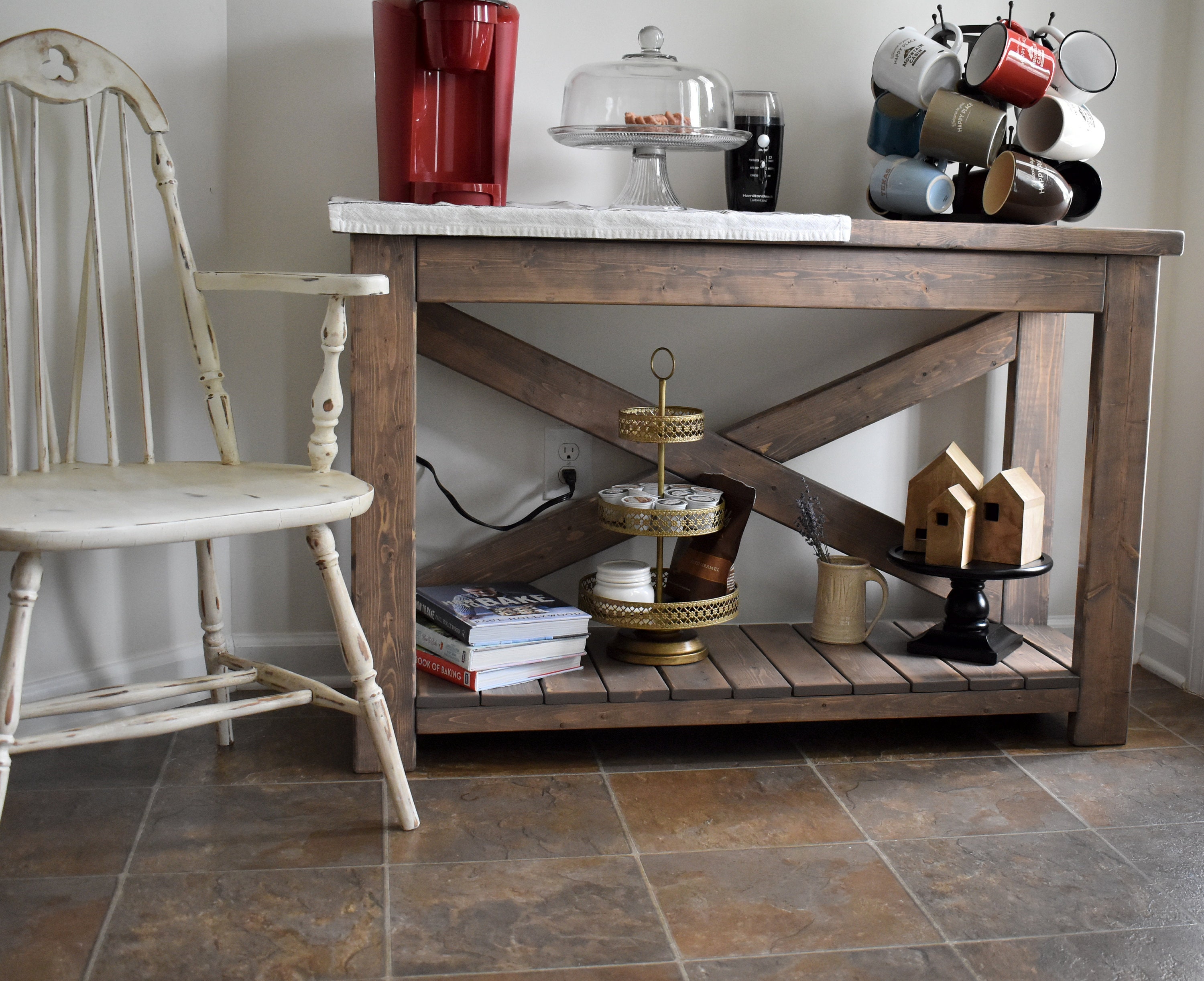 Side Table Solid Wood Modern Farmhouse Console Entryway Table - Etsy Canada