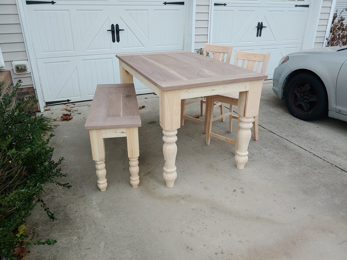 Pine Counter Height Chunky Leg Farmhouse Table Only | Etsy