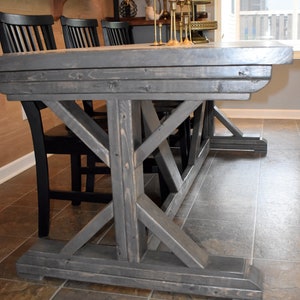 Trestle Style Farmhouse Table, Solid Wood, Handcrafted, Family Dining ...