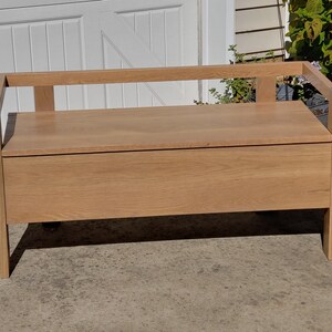 Modern Bench With Storage, Solid White Oak, Entryway Furniture, Clean ...