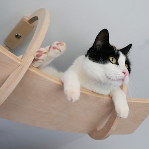 Modern Plywood Cat Ceiling Shelf: Felt Top, Cat Climbing Wall - Etsy