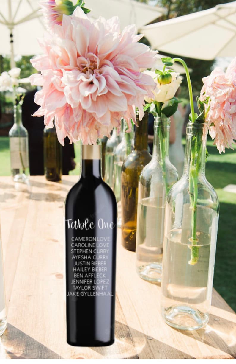 Custom Wedding Seating Chart Wine Bottles - Etsy