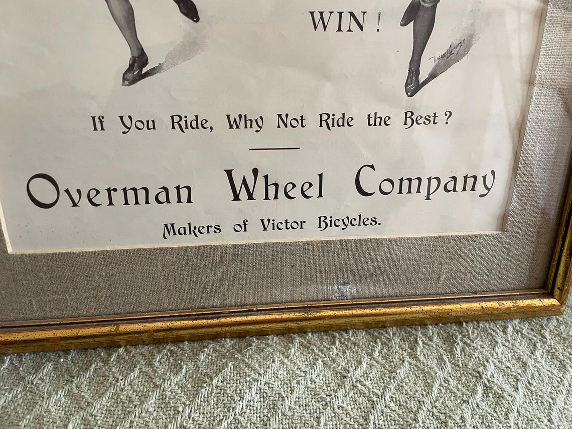 1800s Victor Bicycles Lithograph: Antique Advertising Art Print - Etsy