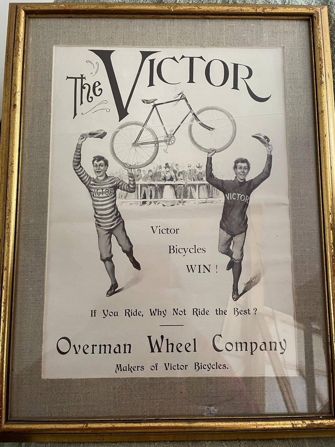 1800s Victor Bicycles Lithograph: Antique Advertising Art Print - Etsy