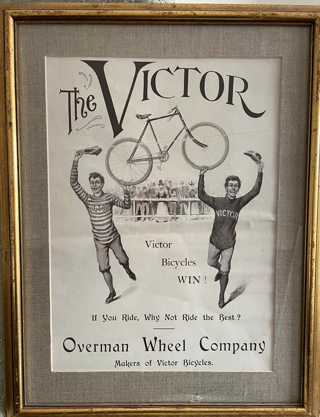 1800s Victor Bicycles Lithograph: Antique Advertising Art Print - Etsy
