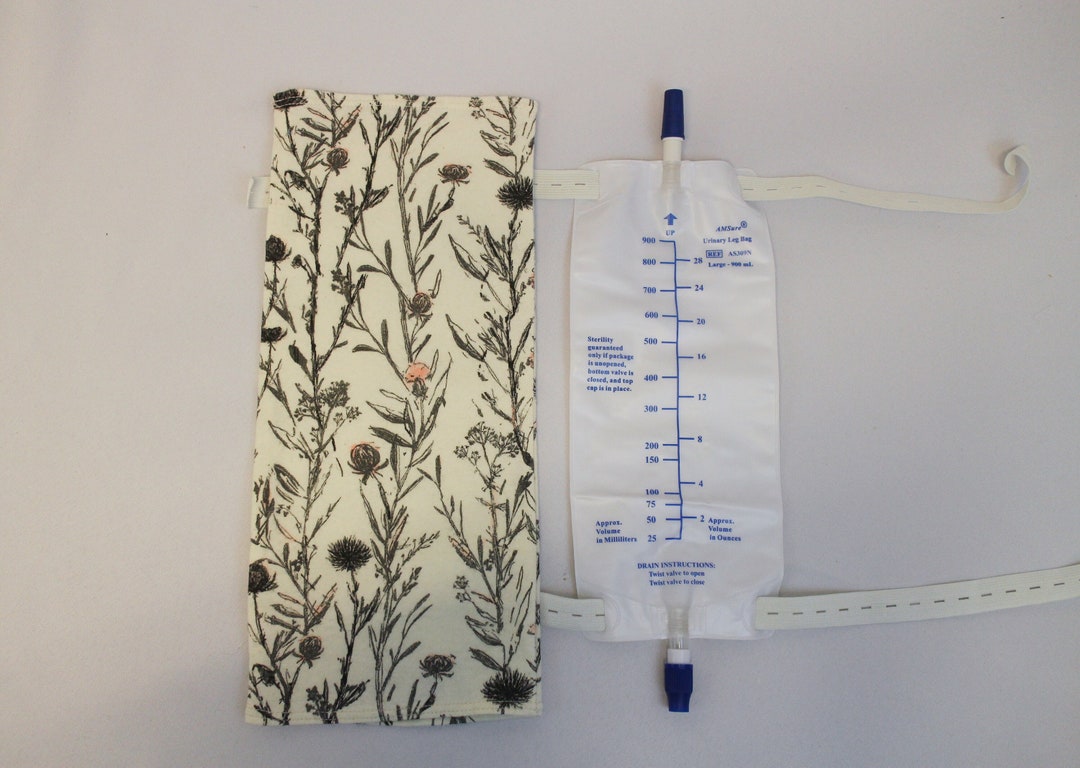 Flowers Flannel Catheter Leg Bag Cover 28 to 32 Oz 900 to 1000 Ml - Etsy