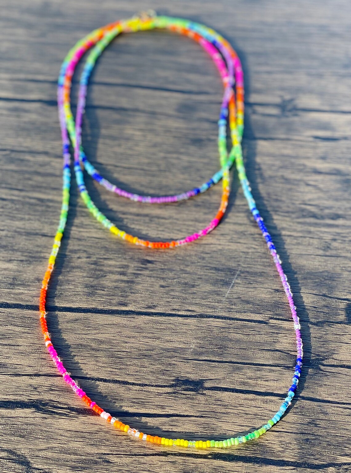 Multi Strand Seed Bead Necklace Hippie Necklace Wrap Around - Etsy