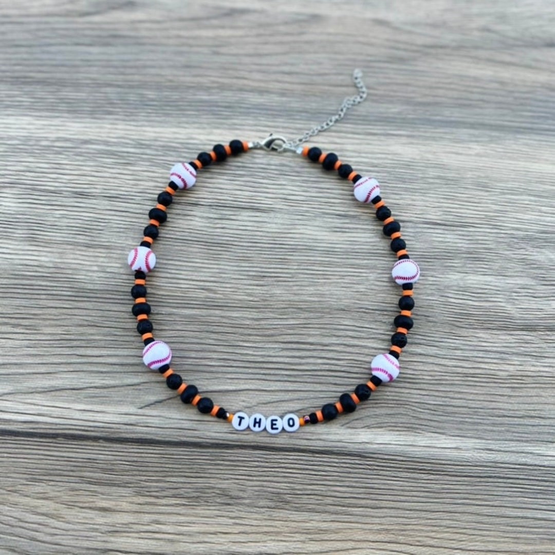 Boys Name Necklace, Baseball Necklace, Kids Name Necklace, Customizable ...