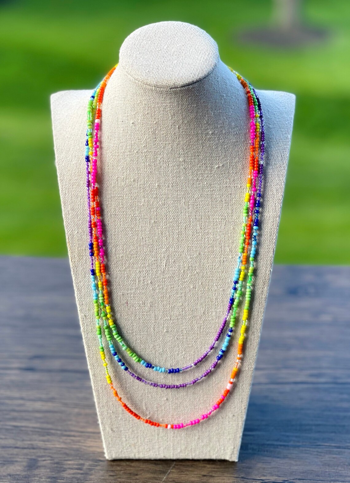 Multi Strand Seed Bead Necklace Hippie Necklace Wrap Around - Etsy