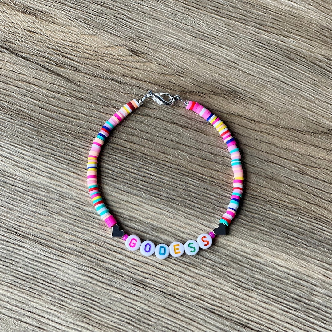Heishi Anklet, Heishi Bracelet, Beaded Name Bracelet, Beach Anklet ...