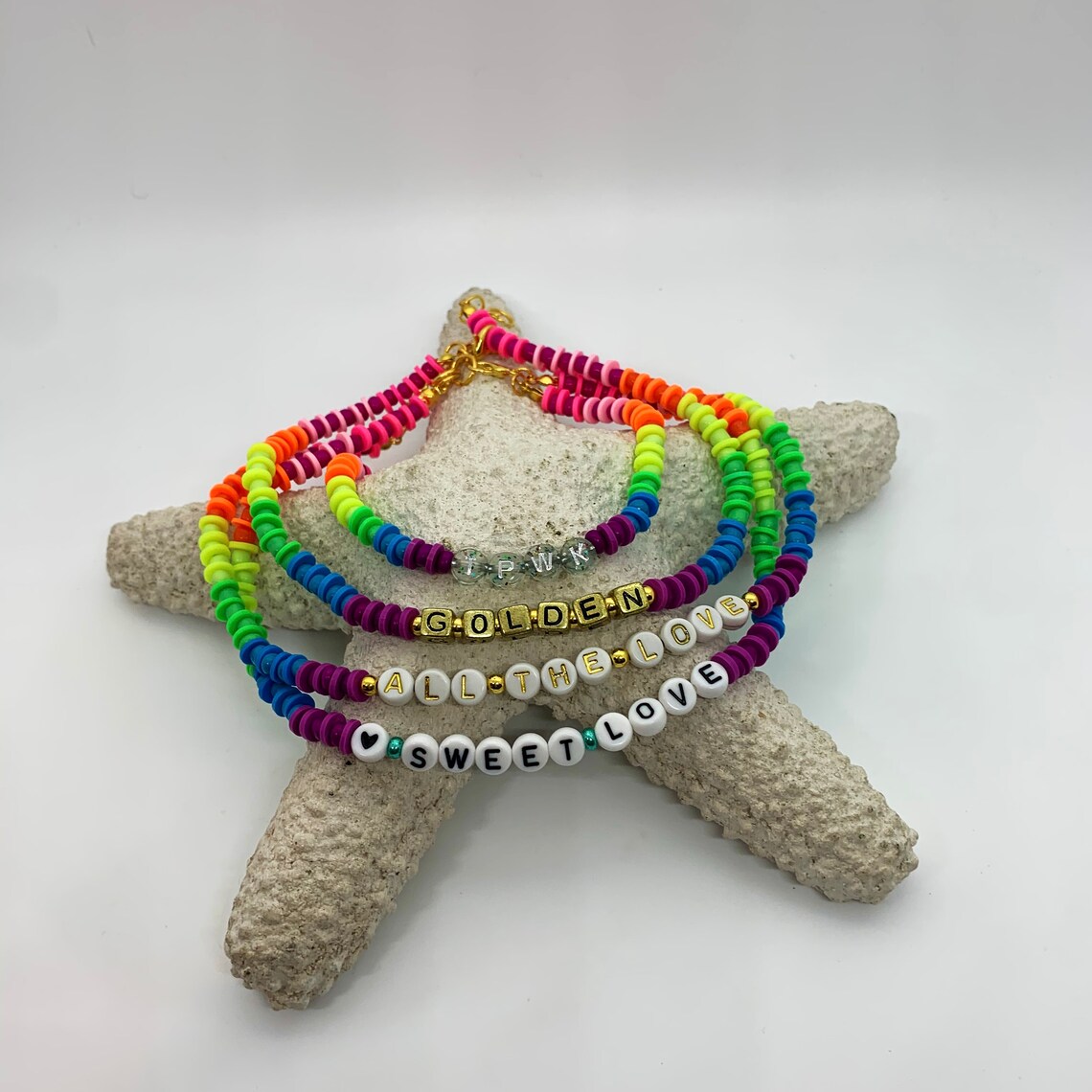 Rainbow Name Necklace Rainbow Heishi Choker Kidcore Choker - Etsy