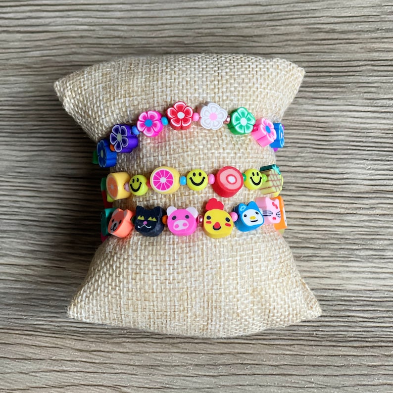 Emoji Bead Bracelets Rainbow Smiley Bracelet Best Kids Gift - Etsy